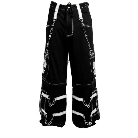Dark Rock | Pants | Gothic Bondage Black Skull Zip Off Pants Black Amp ...